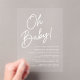 Oh Baby Script Minimalist Baby Shower Acrylic Invitations | Zazzle