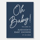 Oh Baby Script Navy Baby Shower Welcome Sign | Zazzle