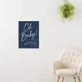Oh Baby Script Navy Baby Shower Welcome Sign | Zazzle