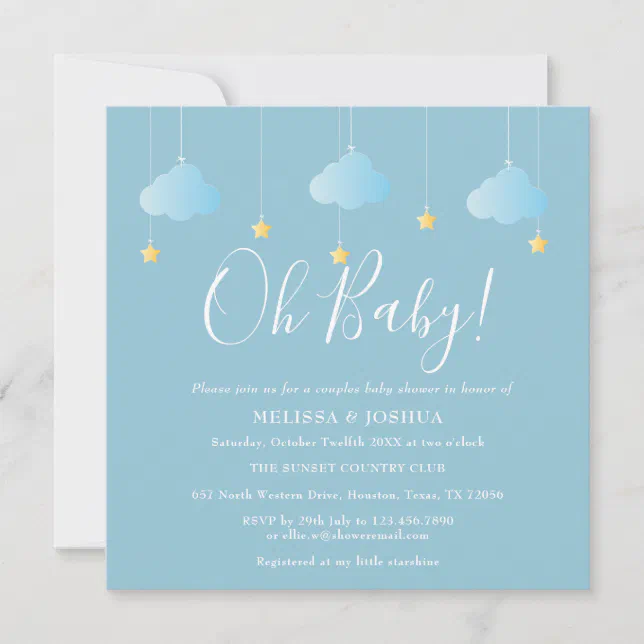 Oh Baby Twinkle Twinkle Couples Baby Shower Invitation | Zazzle