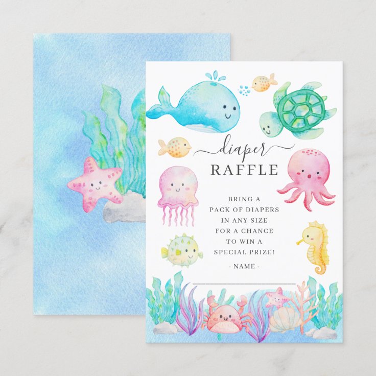 Oh Baby Under The Sea Diaper Raffle Invitation | Zazzle