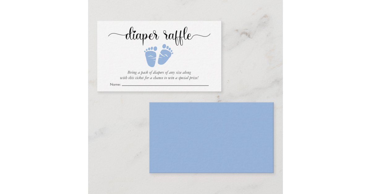 Oh Boy Baby Feet Diaper Raffle Baby Shower Enclosure Card | Zazzle