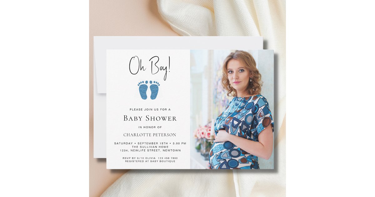 Oh Boy Baby Shower Photo Invitation | Zazzle
