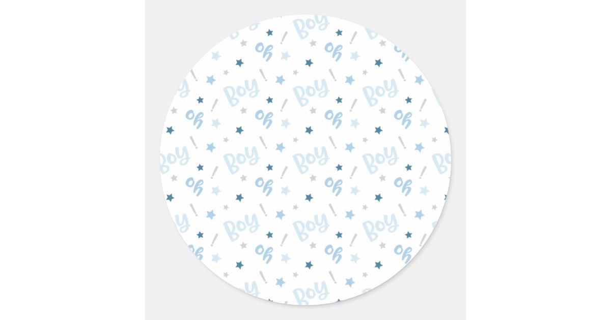 Oh Boy Baby Shower Sticker | Zazzle