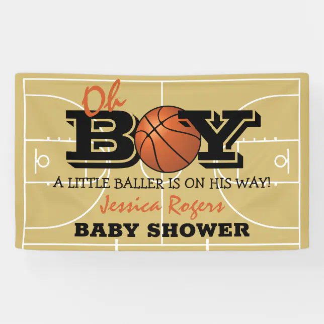 'Oh Boy' Basketball | Baller On It's Way Banner | Zazzle