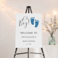 Oh Boy Blue Feet Baby Shower Welcome Foam Board | Zazzle