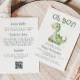 Oh Boy Cute Green Dinosaur QR Code Baby Shower Invitation | Zazzle
