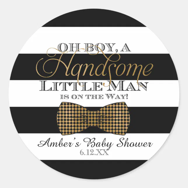 Oh Boy Handsome Little Man Stickers | Zazzle