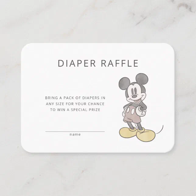 Oh, Boy! Mickey Mouse | Diaper Raffle Insert Card | Zazzle