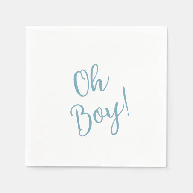 Oh Boy Modern Cute Blue Boy Baby Shower Napkins | Zazzle