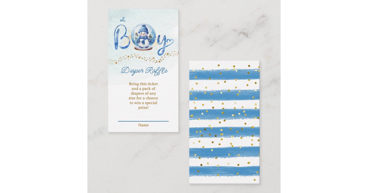 Oh Boy Theme Baby Shower Diaper Raffle Ticket Enclosure Card | Zazzle
