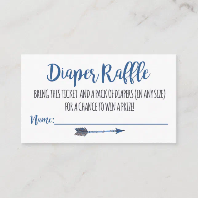 Oh Boy Tribal Diaper Raffle Tickets Enclosure Card | Zazzle
