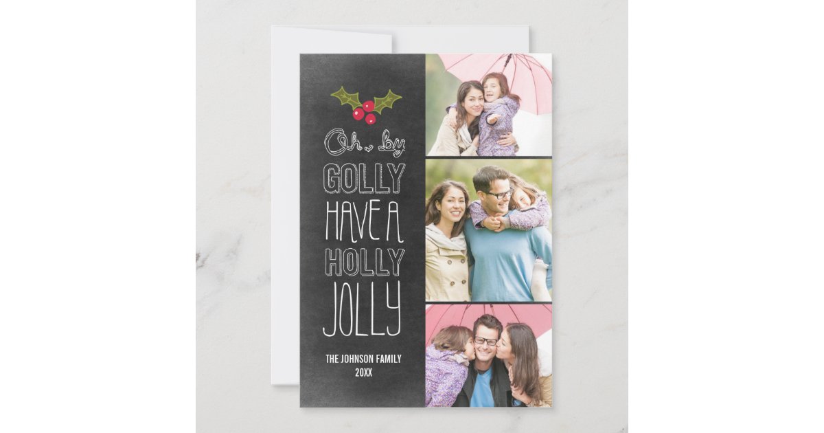 Oh By Golly Holiday Photo Card | Zazzle