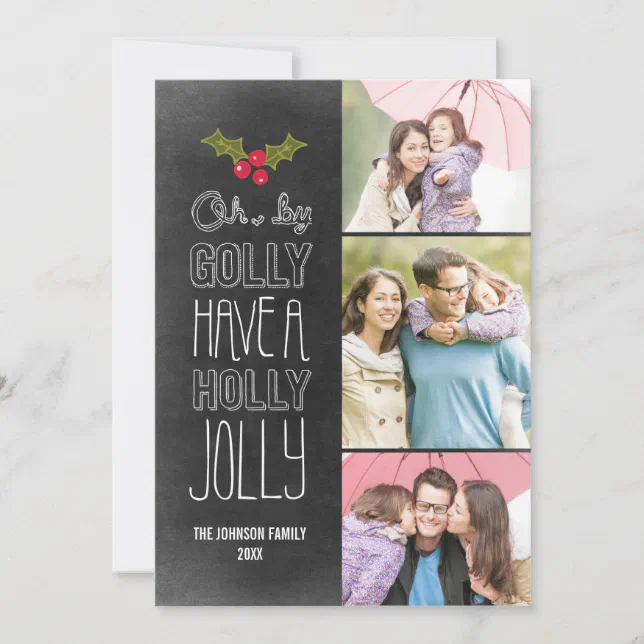 Oh By Golly Holiday Photo Card | Zazzle