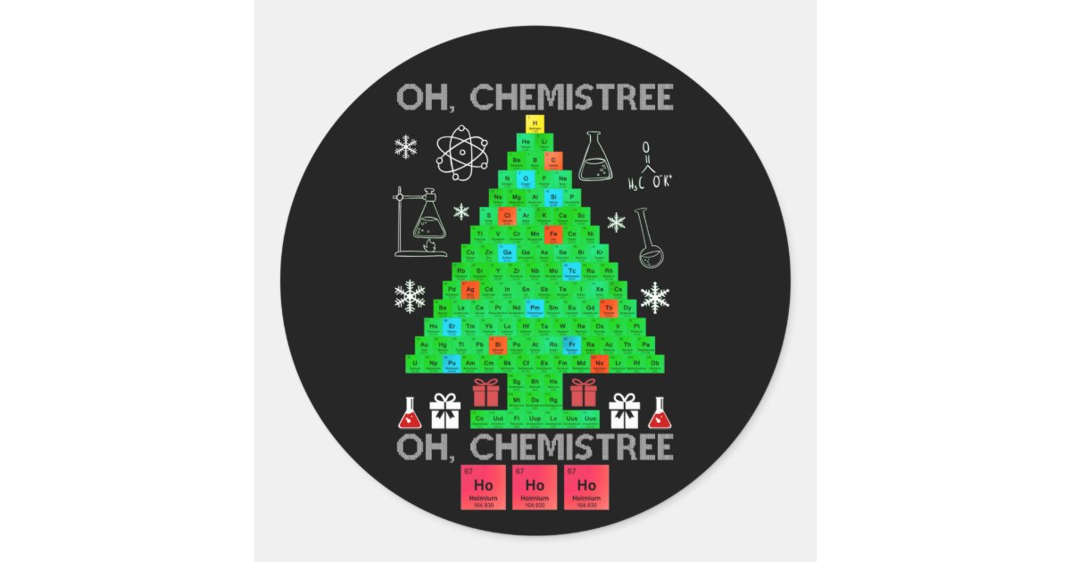 Oh Chemistree Chemist Tree Funny Science Christmas Classic Round ...