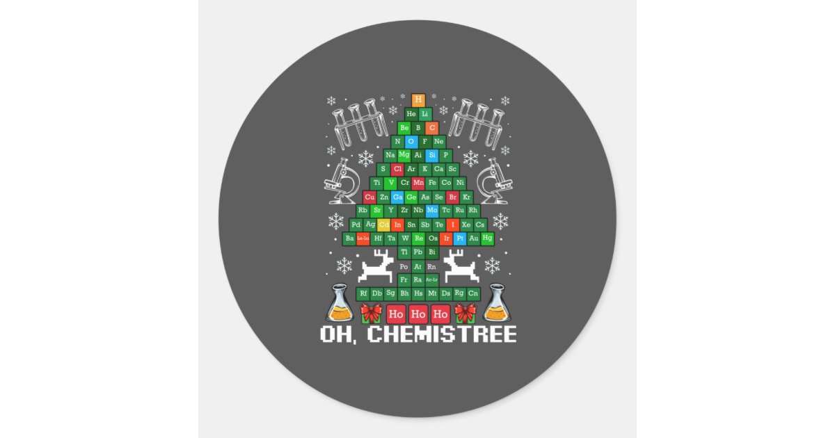Oh Chemistree Christmas Chemistry Science Periodic Classic Round ...