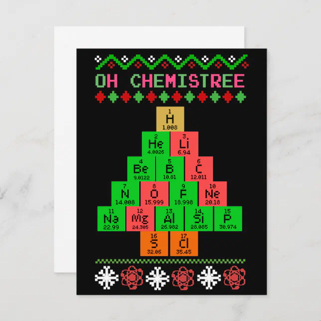 Oh Chemistree Ugly Christmas Sweater For Chemist Holiday Card | Zazzle