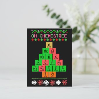 Oh Chemistree Ugly Christmas Sweater For Chemist Holiday Card | Zazzle