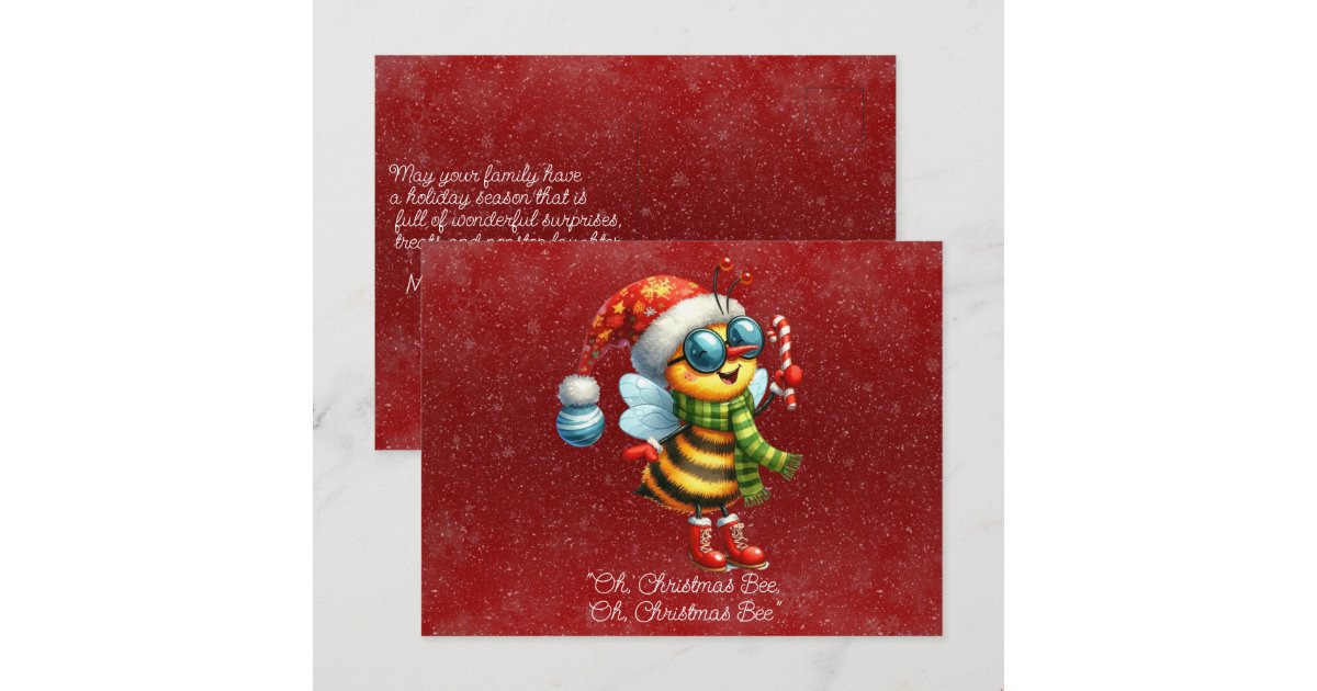 "Oh, Christmas BEE, Oh, Christmas BEE" Postcard | Zazzle