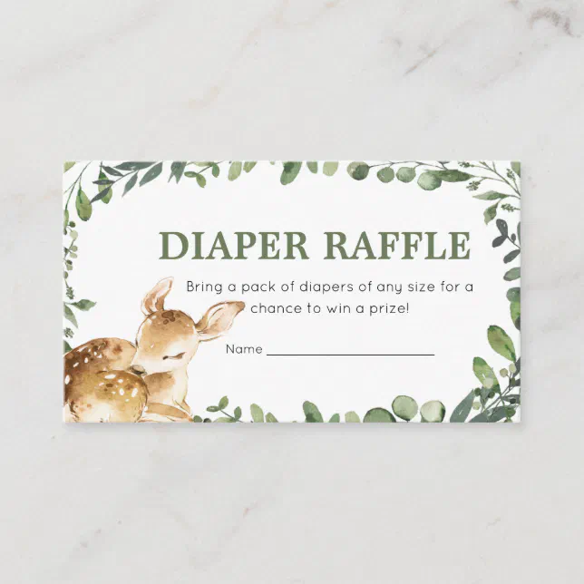 Oh Deer Baby Shower Diaper Raffle Enclosure Card | Zazzle