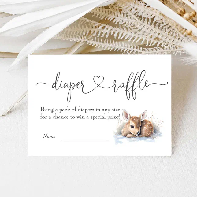 Oh Deer Baby Shower Diaper Raffle Enclosure Card | Zazzle