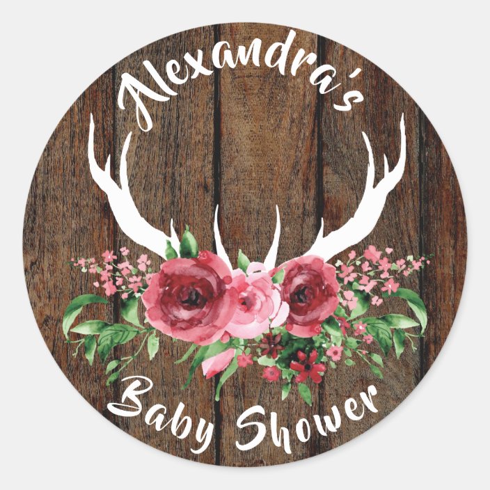 Oh Deer Baby Shower Favor Sticker | Zazzle.com