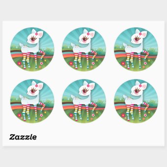 Oh Deer! Colorful Albino Stickers | Zazzle