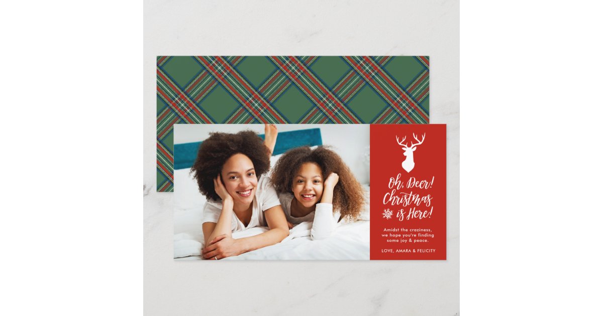 Oh, Deer! | Photo Holiday Card | Zazzle