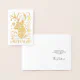 Oh Deer What a Year Reindeer Typography Christmas Foil Card | Zazzle