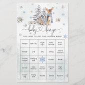 Oh Deer Woodland Winter Baby Shower Bingo Game | Zazzle