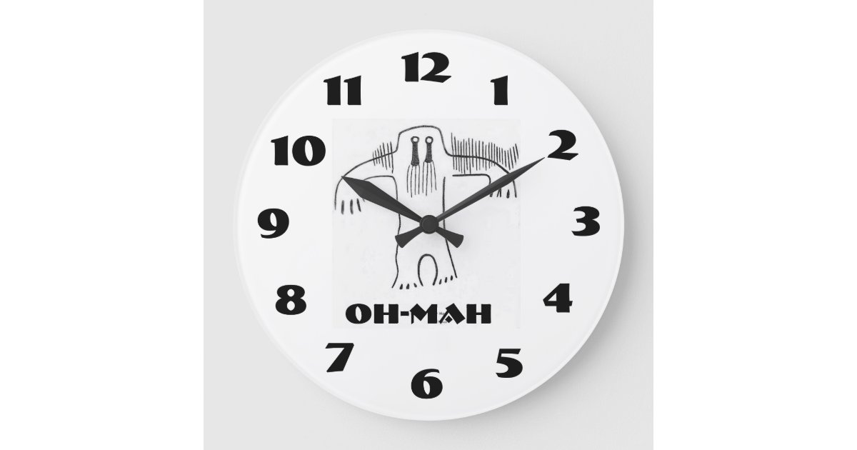 Oh Mah Is A Native American Word For Bigfoot Large Clock Zazzle oh-mah-is-a-native-american-word-for-bigfoot-large-clock-zazzle