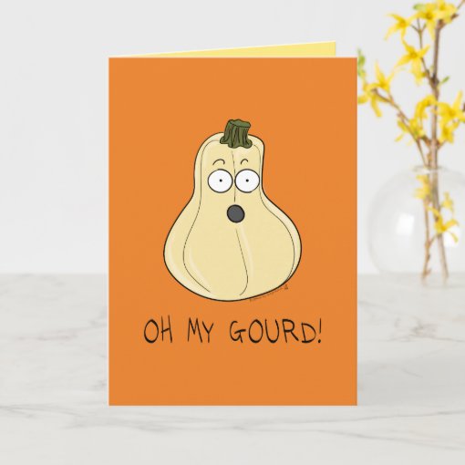Oh My Gourd Fall Halloween Greeting Card | Zazzle