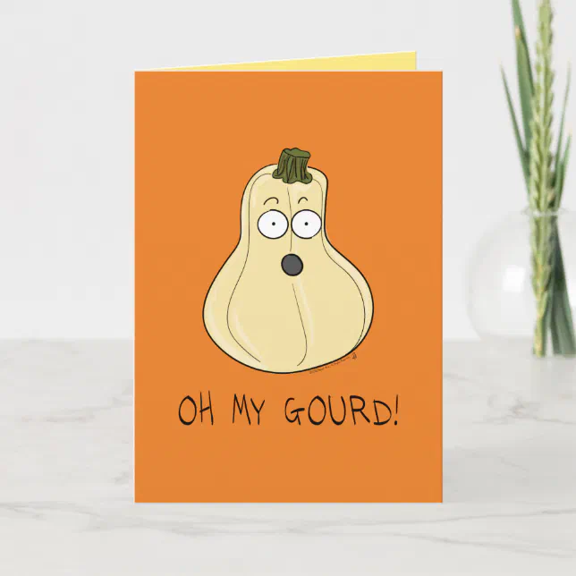 Oh My Gourd Fall Halloween Greeting Card | Zazzle