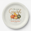 Oh My Gourd Little Pumpkin Baby Shower Paper Plates | Zazzle