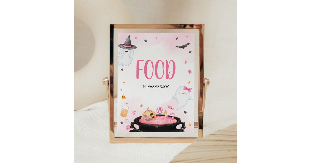 Oh Sheet Ghoul Halloween Baby Shower Food Poster | Zazzle