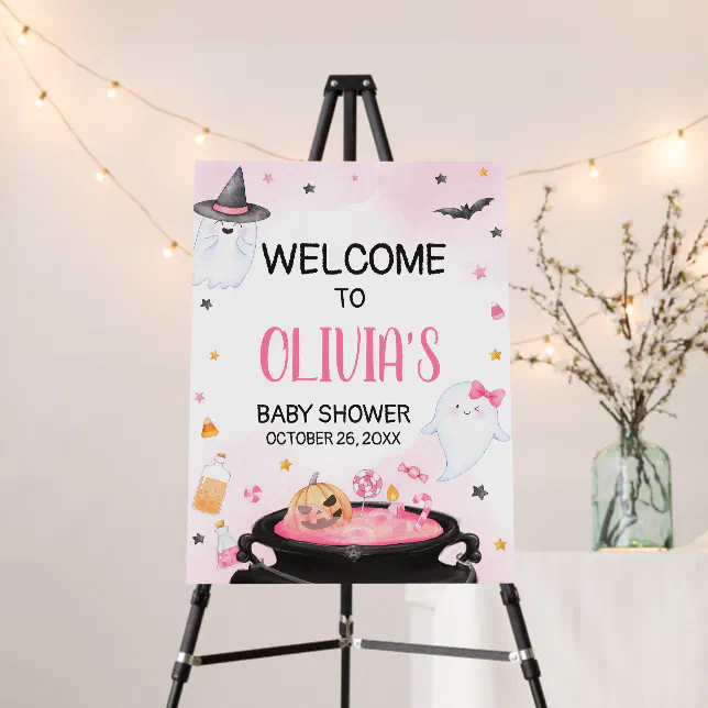 Oh Sheet Ghoul Halloween Baby Shower Welcome Sign | Zazzle