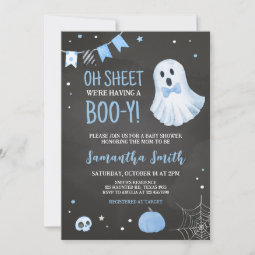 Oh Sheet We're Having A Boo-y Baby Shower Invitation | Zazzle
