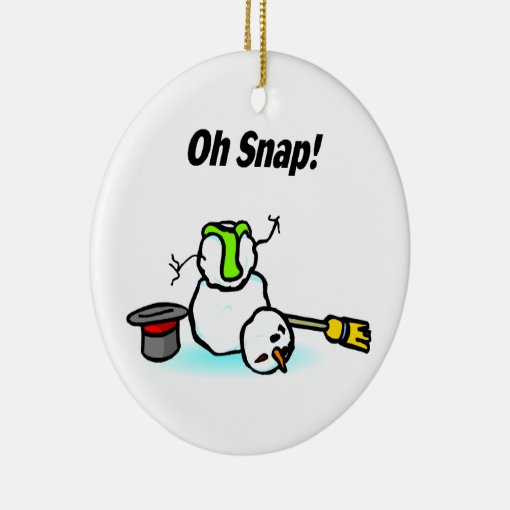 Oh Snap Broken Snowman Ceramic Ornament | Zazzle