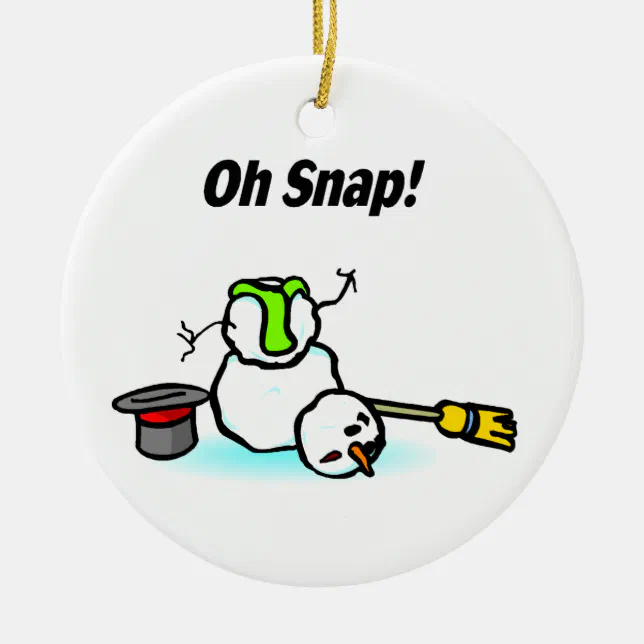 Oh Snap Broken Snowman Ceramic Ornament | Zazzle