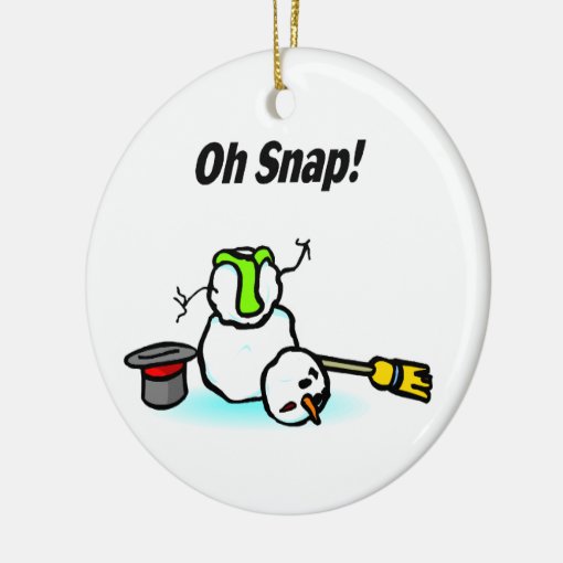 Oh Snap Broken Snowman Ceramic Ornament | Zazzle
