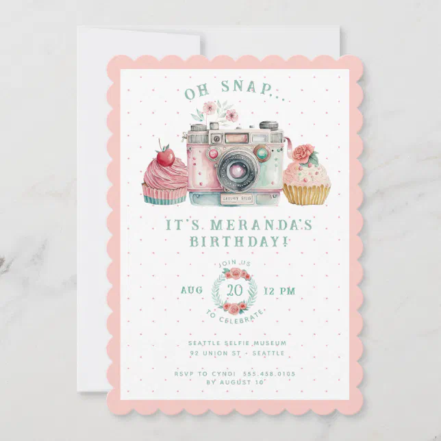 Oh Snap | Camera Birthday Invitation | Zazzle