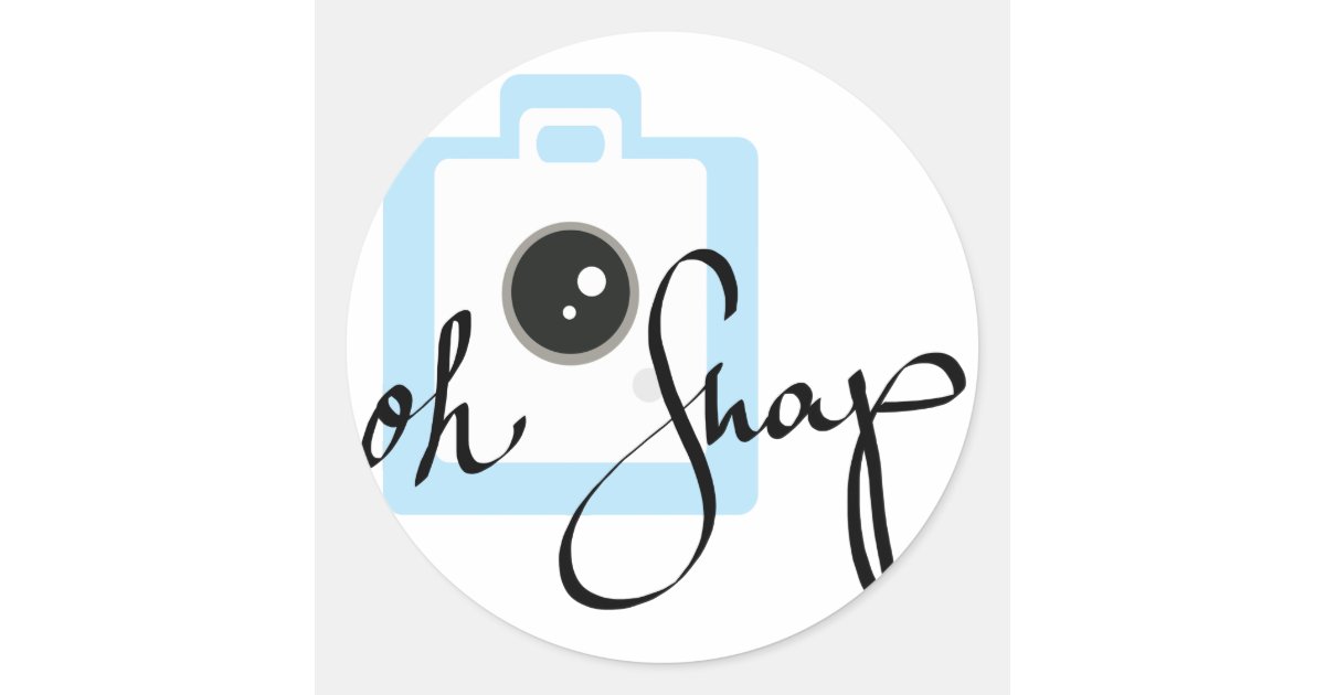 Oh Snap camera graphic Classic Round Sticker | Zazzle