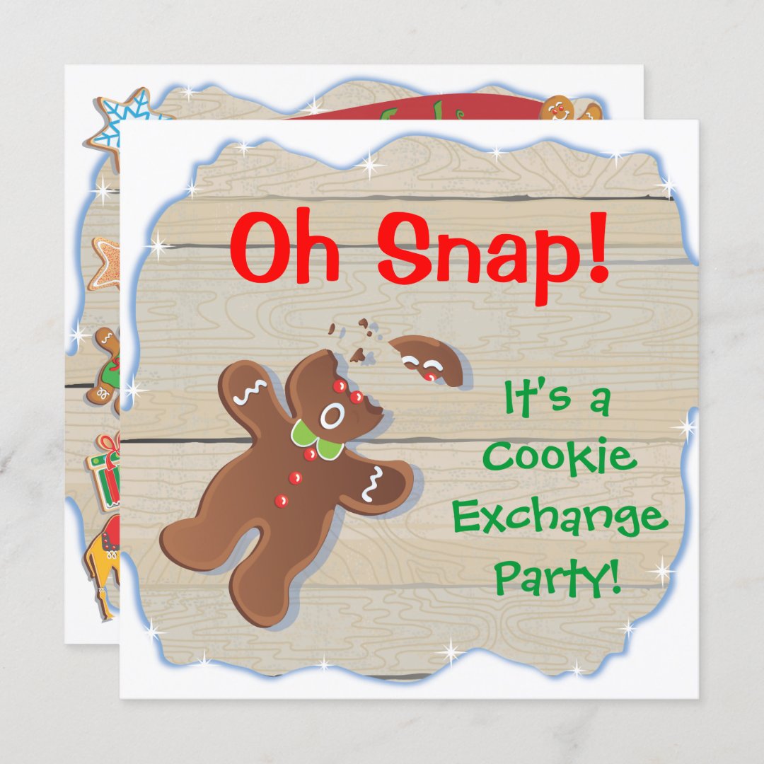 Oh Snap Christmas Cookie Exchange Party Invitation | Zazzle