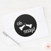 Oh Snap Funny Radiology Broken Bone Classic Round Sticker | Zazzle