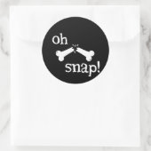Oh Snap Funny Radiology Broken Bone Classic Round Sticker | Zazzle