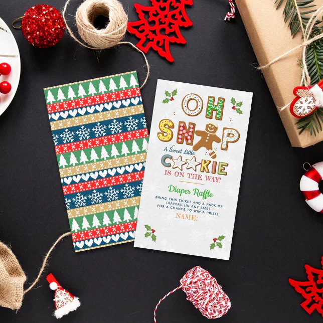 Oh Snap! Gingerbread Cookie Baby Shower Diaper Enclosure Card | Zazzle