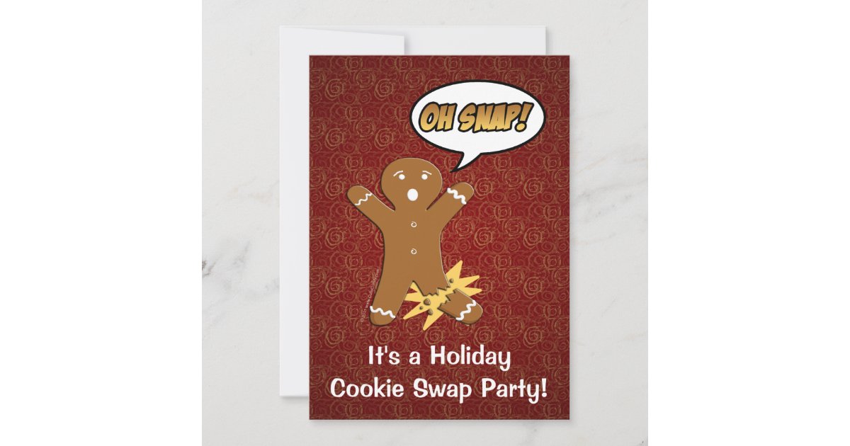 Oh Snap! Gingerbread Man Cookie Custom Invitations | Zazzle