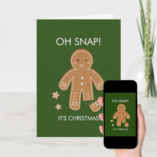 Oh Snap Gingerbread Men Holiday Greeting Card | Zazzle