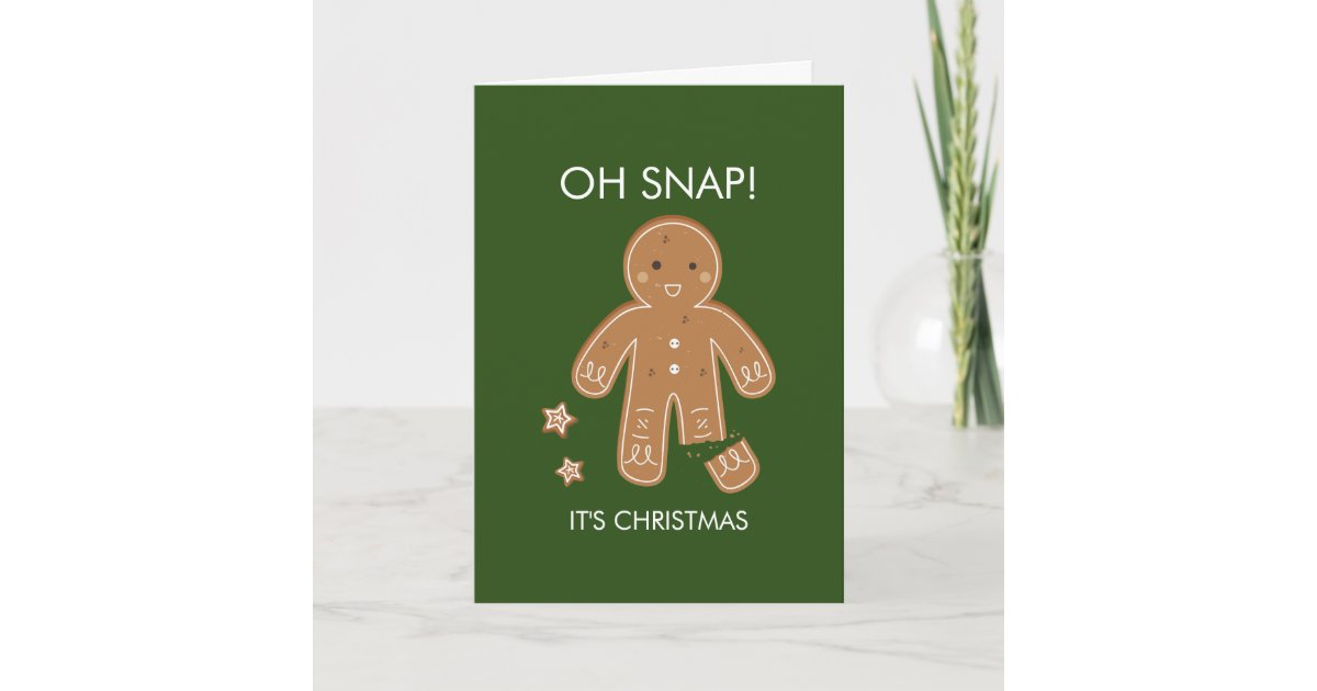Oh Snap Gingerbread Men Holiday Greeting Card | Zazzle