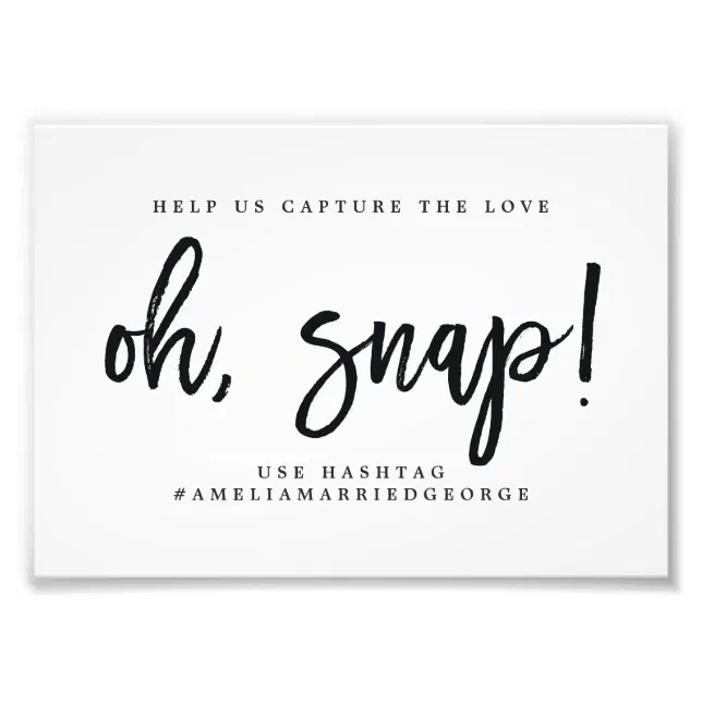 Oh Snap Instagram Sign Choose Your Size Brushed | Zazzle